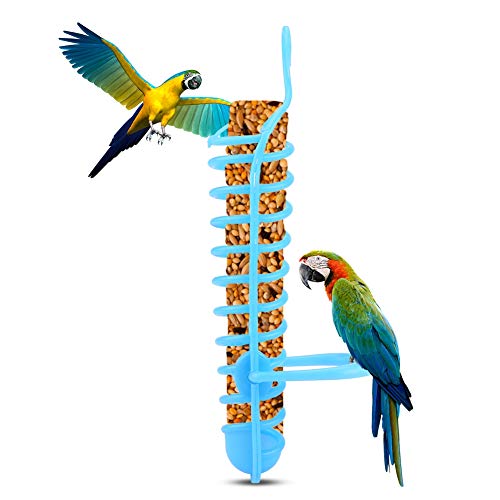 Bird Food Holder, Parrots Foraging Toys for Birdcage, Hanging Bird Treat Feeders, Bird Food Basket for Fruit Vegetable Grain Wheat, Bird Feeder Toy for Conures