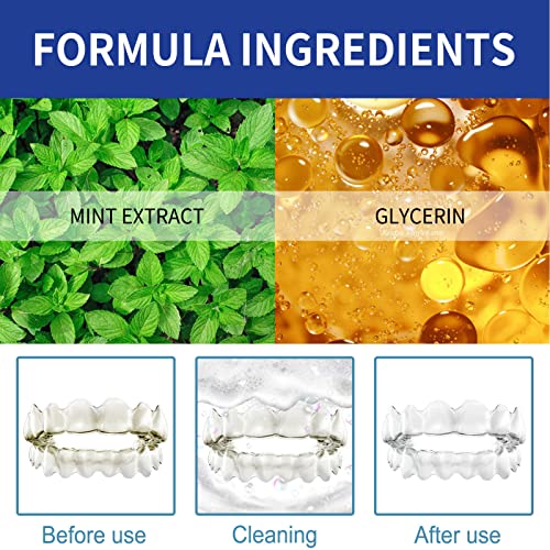 30ml Foam Cleaner for Aligner, Retainer, Denture, Night Guard, Mouth Guard, Mint Extract Retainer Night Guard Cleaner Denture Cleaner for Teeth Whitener