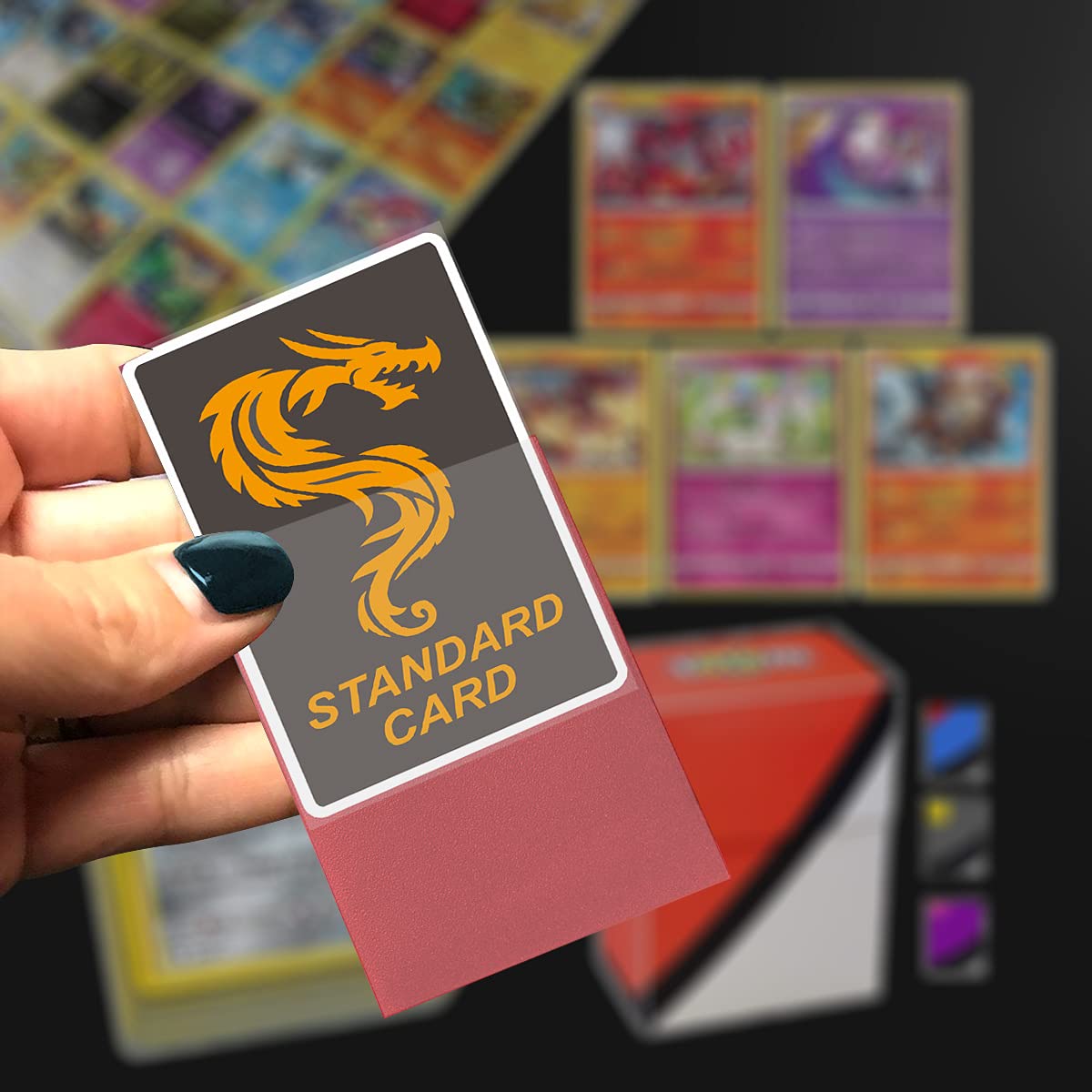 200Pcs Trading Card Sleeves Top Loader,Penny Card Sleeves Fit for Magic,MTG and Yugioh Cards, Baseball,Football, Baskteball Cards(Red)