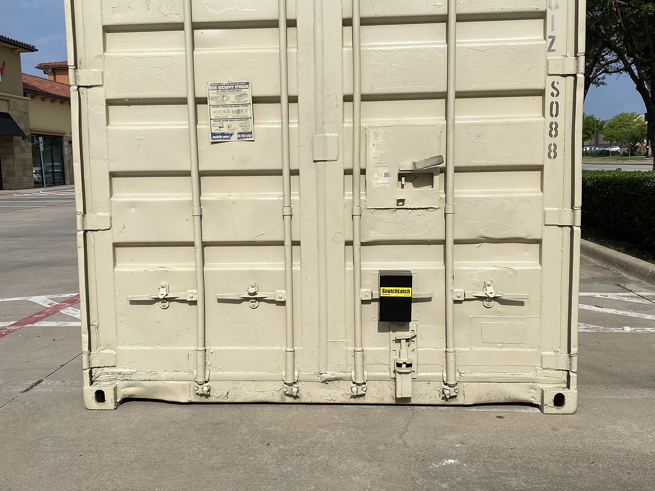 SnatchLatch Heavy Duty Door Lock Protection Device - Anti Theft - for Use with Cam Bar Style Shipping Container Locks and Conex Latches