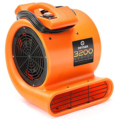 Dryser Air Mover Carpet Dryer 2 Speed 1/2 HP Industrial Floor Fan - Orange Carpet Drying Fan Floor Blower