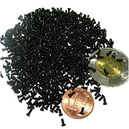 100pcs M1.2-0.25×8mm Laptop Notebook Computer Carbon Steel Screws Kit Set, Flat Head Phillips Cross Screw Assortments, Countersunk ssd Screws for SSD Toshiba DELL Sony Samsung