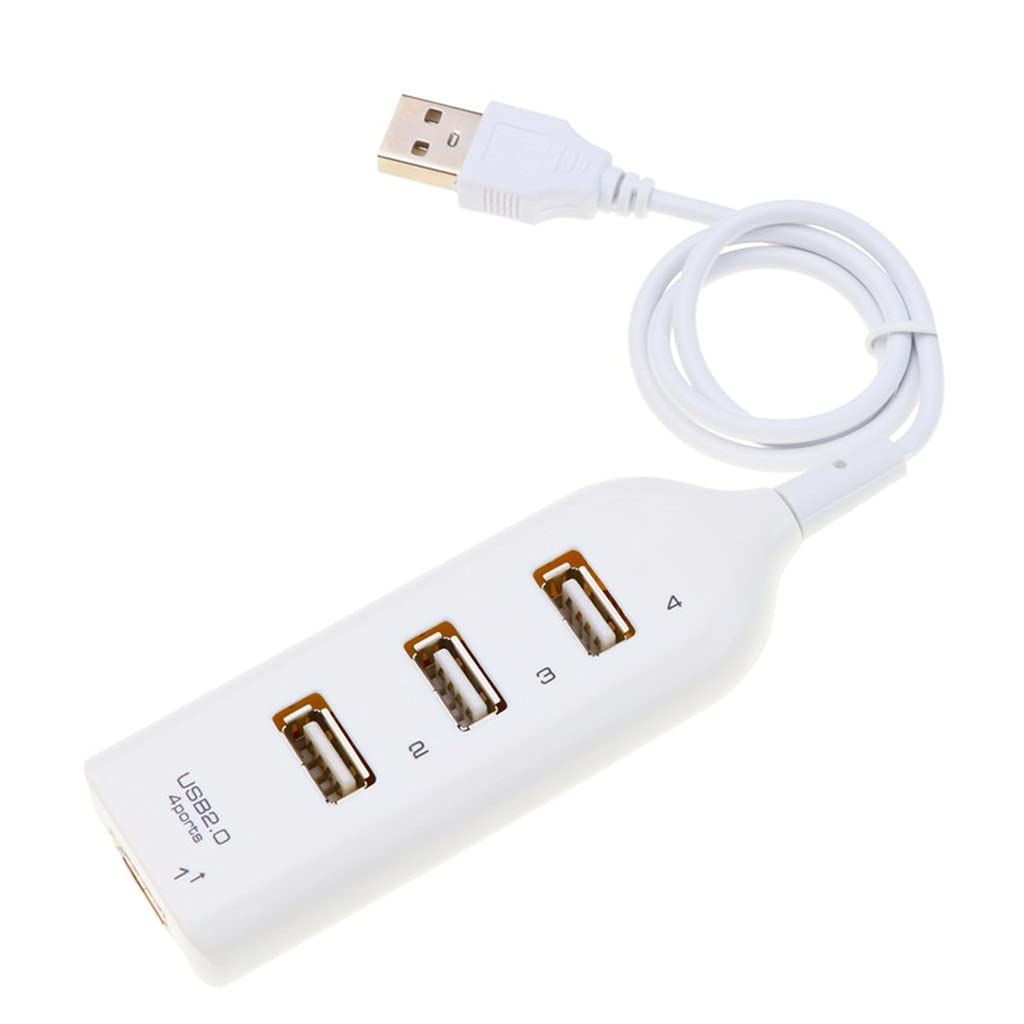 CUJUX Hi-Speed Hub Adapter USB Hub Mini USB 2.0 4-Port Splitter for PC Laptop Notebook Receiver Computer Peripherals Accessories (Color : White)