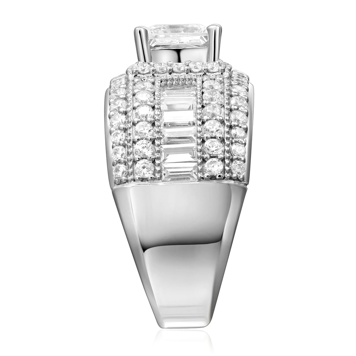 14k White Gold SOLID Wedding Engagement Ring - Size 4