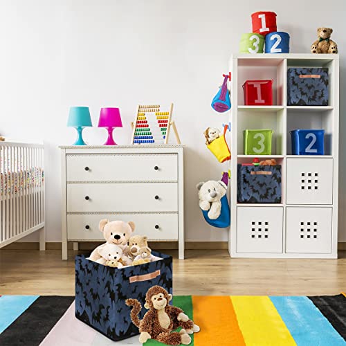 13x13x13 Storage Cube Bins Horror Night Fabric Storage Cubes 13 inch Collapsible Storage Bins Cubby Storage Baskets for Organizing Shelf Cabinet Bookcase Boxes