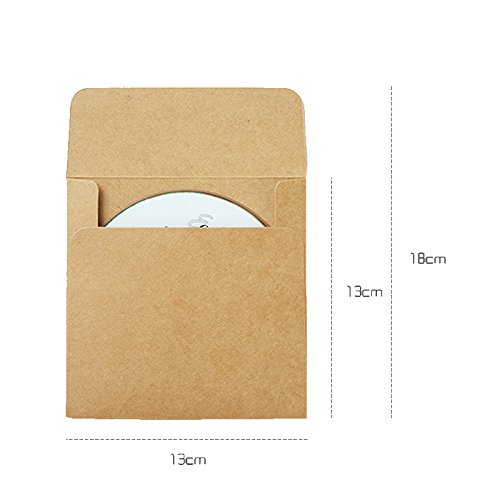 25Pcs Brown Kraft Paper CD DVD Sleeves Retro DVD Envelopes Cardboard Storage Cases Keepers Holder for CD/DVD Packaging or Store