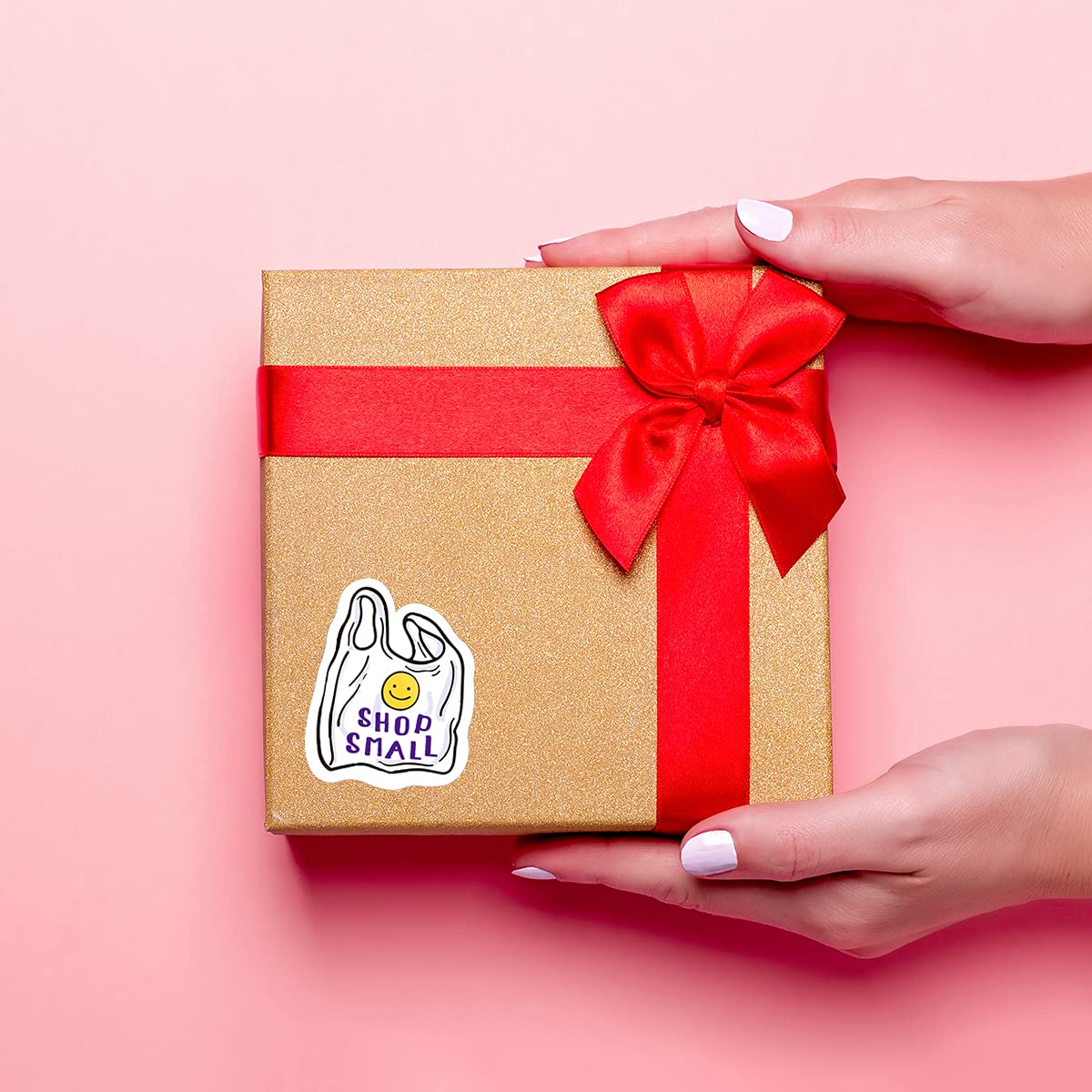 Littlefa 1.5β Shop Small with Environmental Bag Stickers,Thank You Stickers,Bakeries Stickers,Handmade Stickers,Small Business Stickers, Envelopes Stickers, Gift Bags Packaging 500 PCS