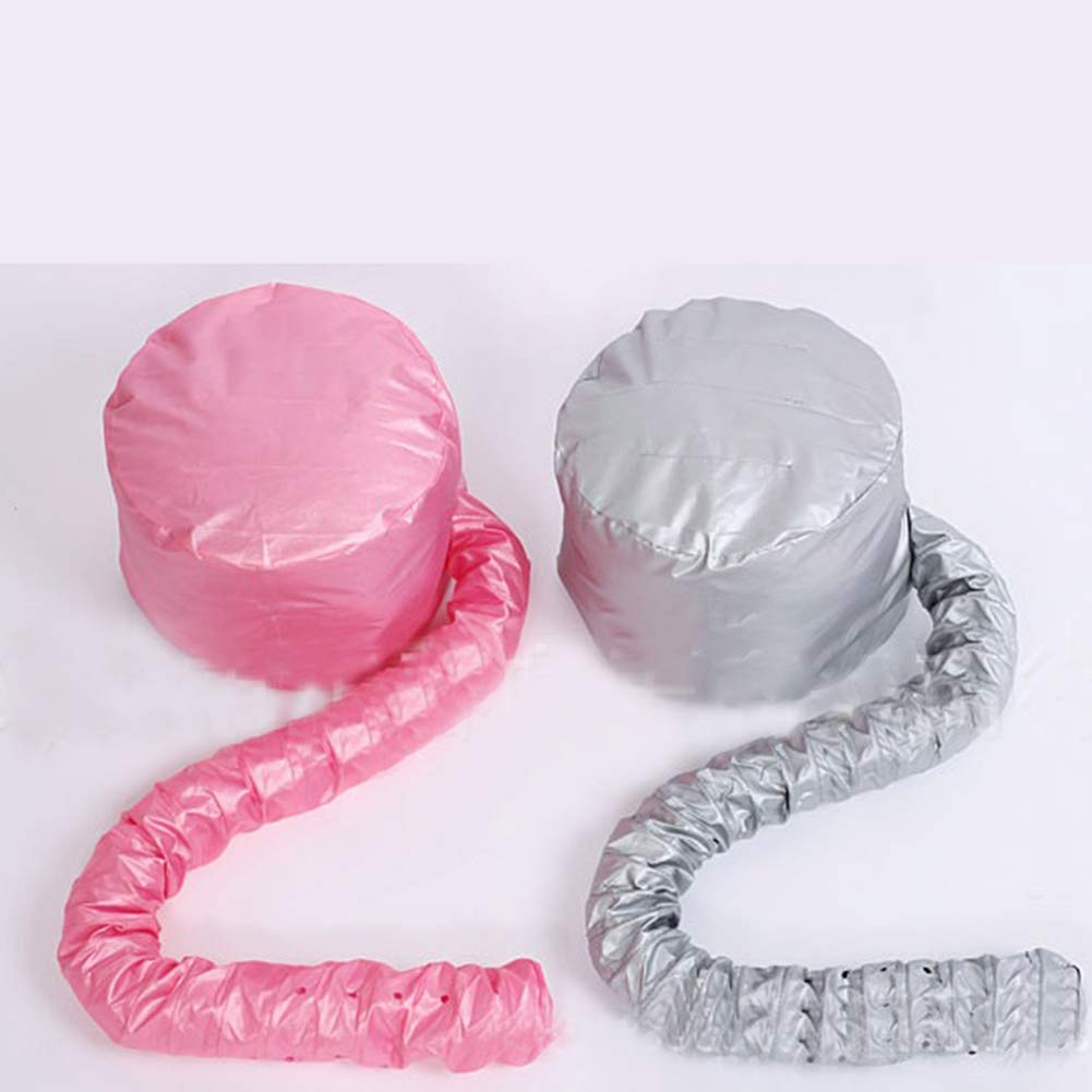 2018 Easy use Hair perm Hair Dryer Nursing dye Hair Modelling Warm air Drying Treatment Cap Home Safer Than Electric Cap (Silver)