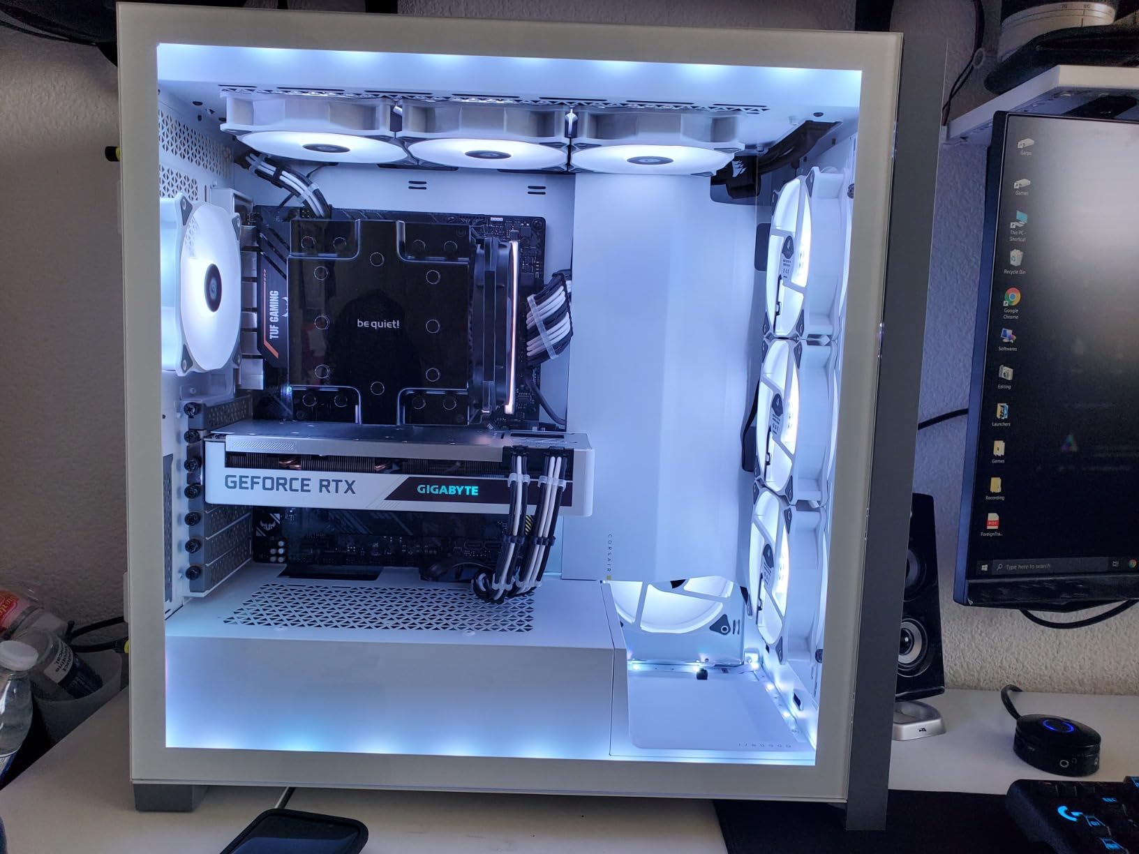 ASIAHORSE WD-001 Series 120mm Case Fan with Controller, White 5V ARGB Motherboard Computer Case Fans Quiet High Airflow Adjustable Light Effect Computer Cooling Fan, 5 Pack