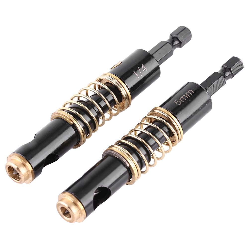 2 Pcs Door Hinge Drilling Centering Drill Bits, 1/4" 5mm Hex Shank Center Drill Bit Set, Professional Opening Tool, for Drilling Shelf Pin Holes