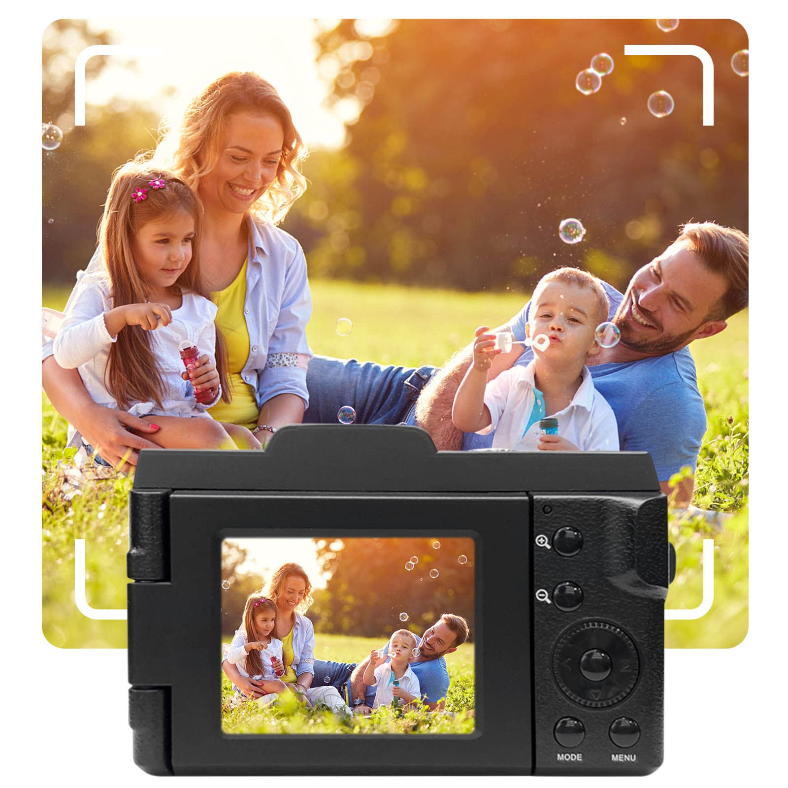 1080p Camera Digital Camera for Photography, Mini Vlogging Camera with 2.4 Inch HD Large Screen, 16x Digital Zoom, Detachable Lens, Built-in Microphones, Cool Stuff, Travel Essensials