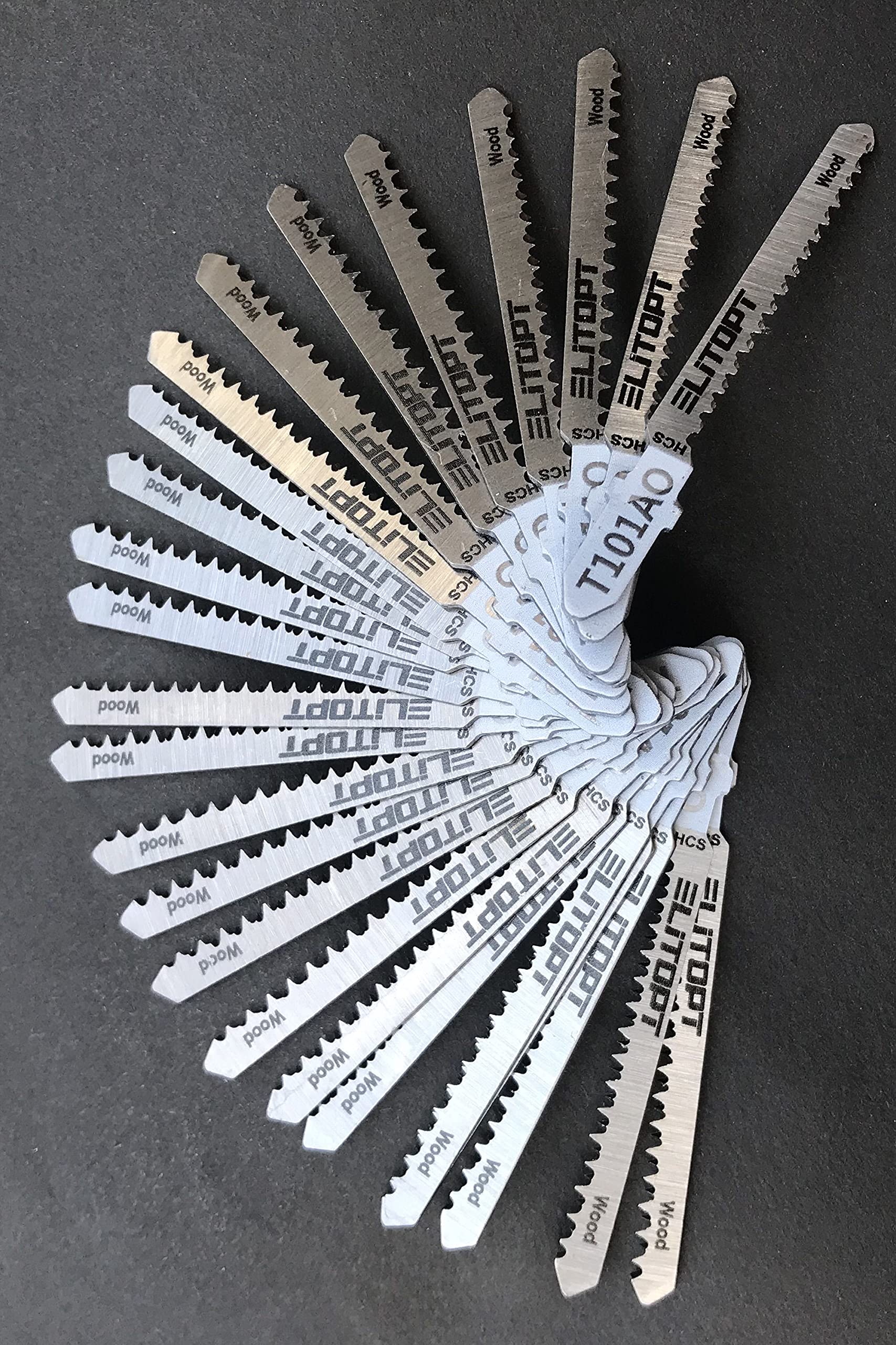25pcs Jigsaw Blades for Wood T101AO Scroll Blades Clean Curved Cuts 3 in. 20 TPI T Shape Shank T101AO