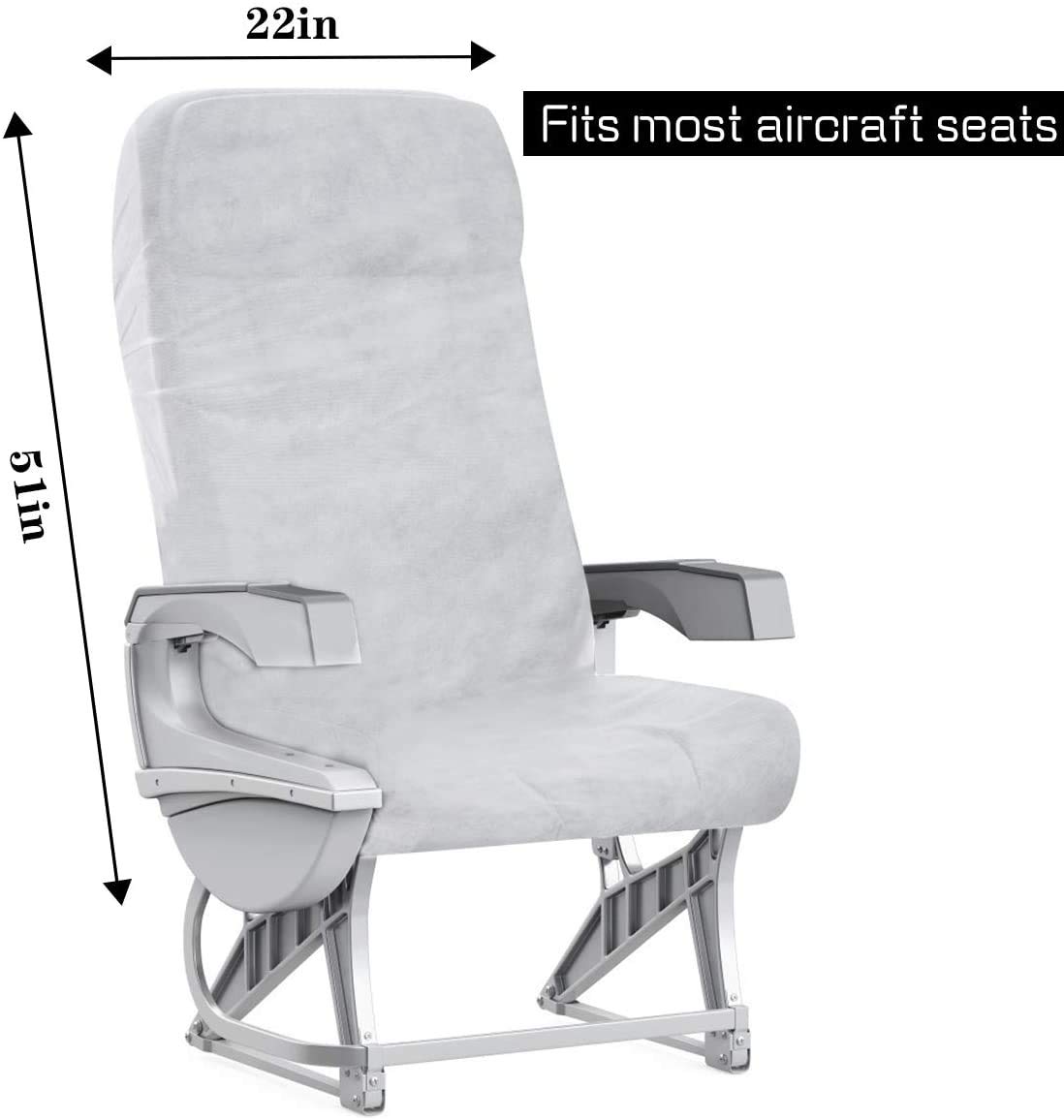 Disposable Seat Covers and Armrest Covers for Airplane Railways, Train, Bus, Office,Movie Theatre and Taxi,Eco-Friendly/Recyclable/Portable Non-Woven Seat Surface Protective Pad (Pack of 4)