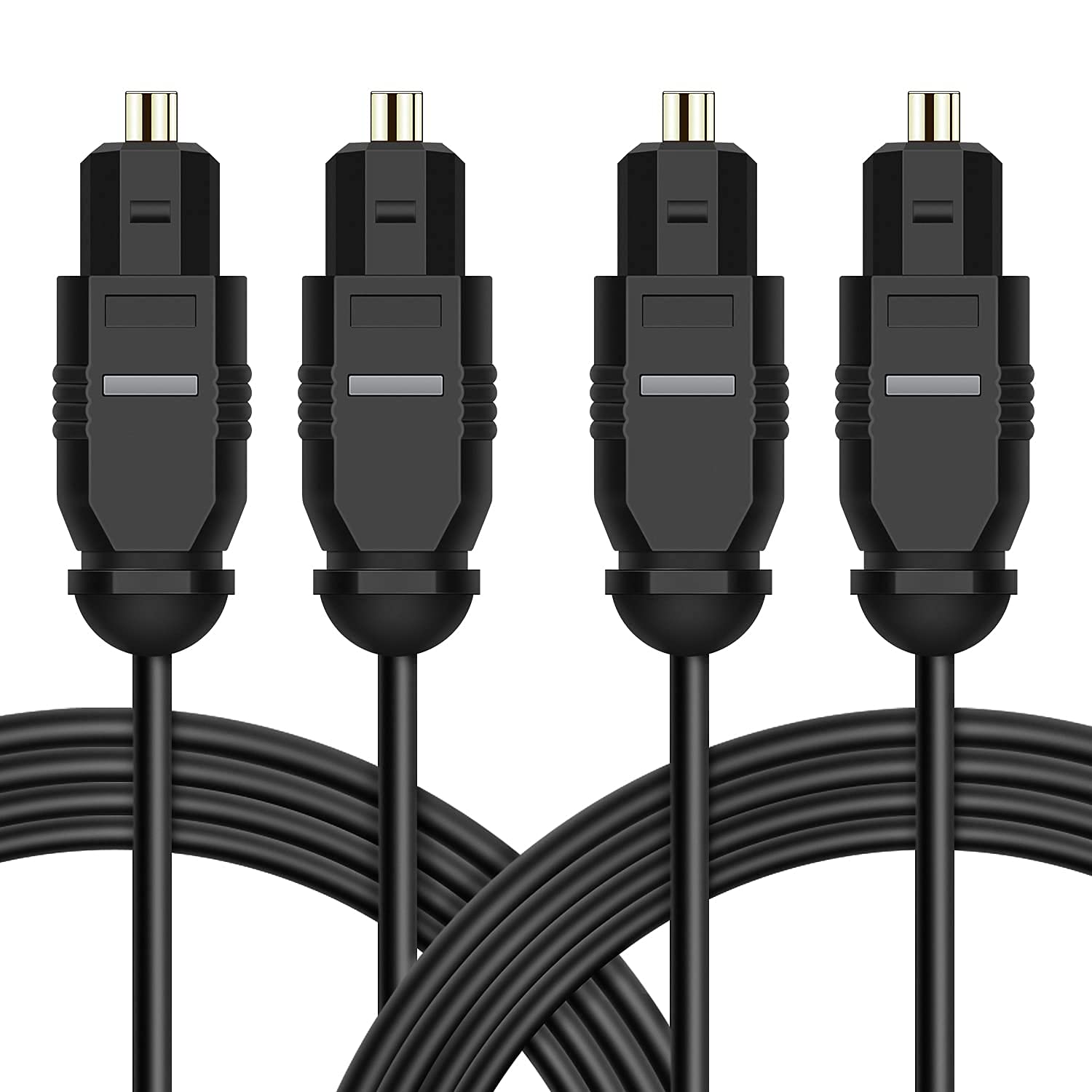 2 PCS Digital Optical Audio Cable 6ft1.8M - [24K Gold-Plated, Ultra-Durable] Slim Optical Cable Digital Audio Cable for Home Theater, Sound Bar, TV, PS4, Xbox, PlayStation & More