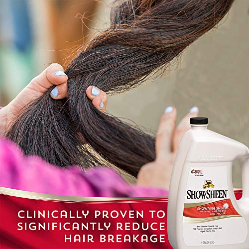 Absorbine ShowSheen Hair Polish & Detangler for Mane, Tail & Coat, Healthy Hair Growth & Radiant Shine, 128oz Refill Jug