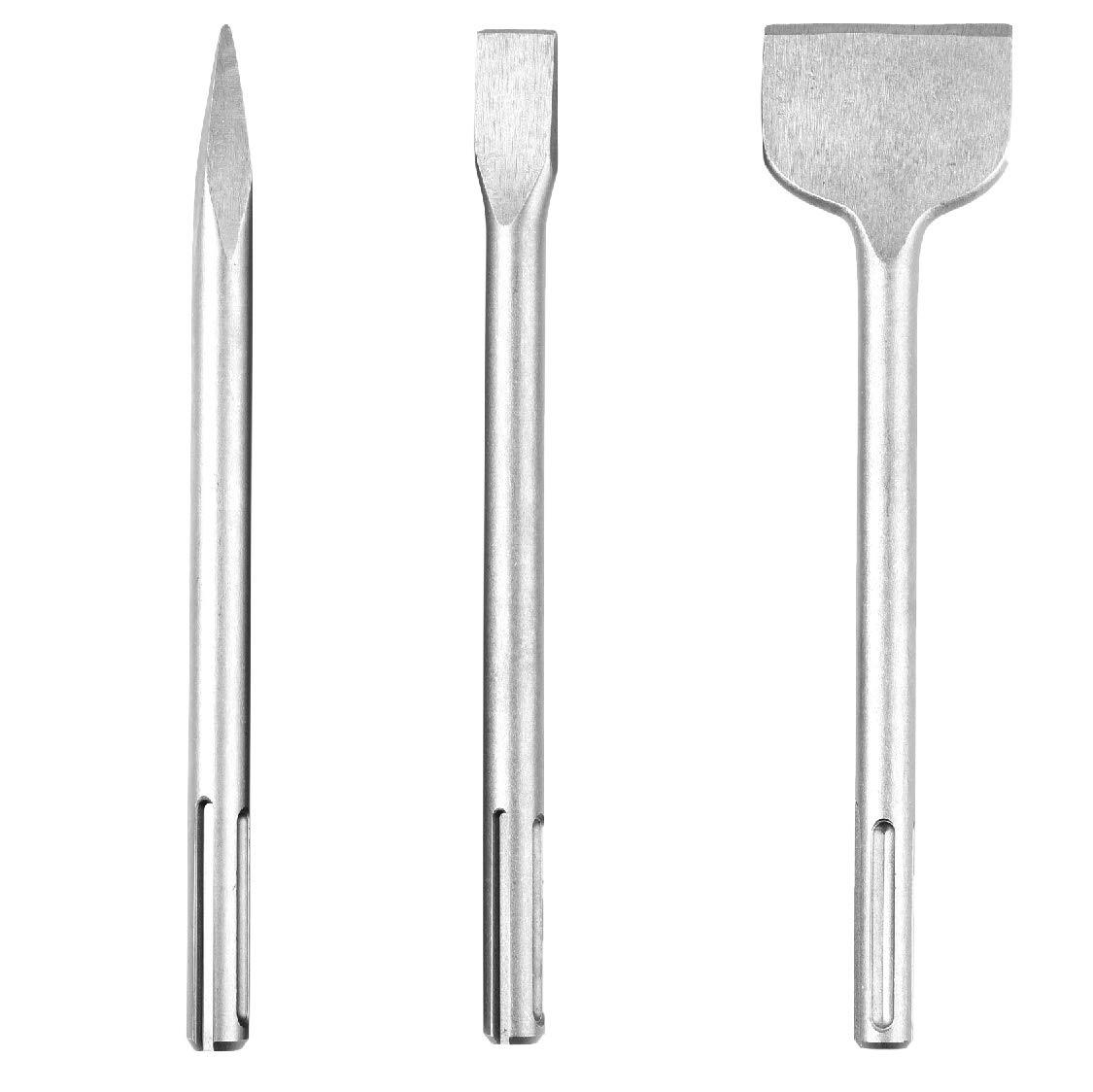 12-Inch SDS Max Chisel Set, SUNGATOR Heavy Duty Rotary Hammer Chisel Bit Set, 3-Piece Including Flat Chisel, Point Chisel and Scaling Chisel with Storage Box
