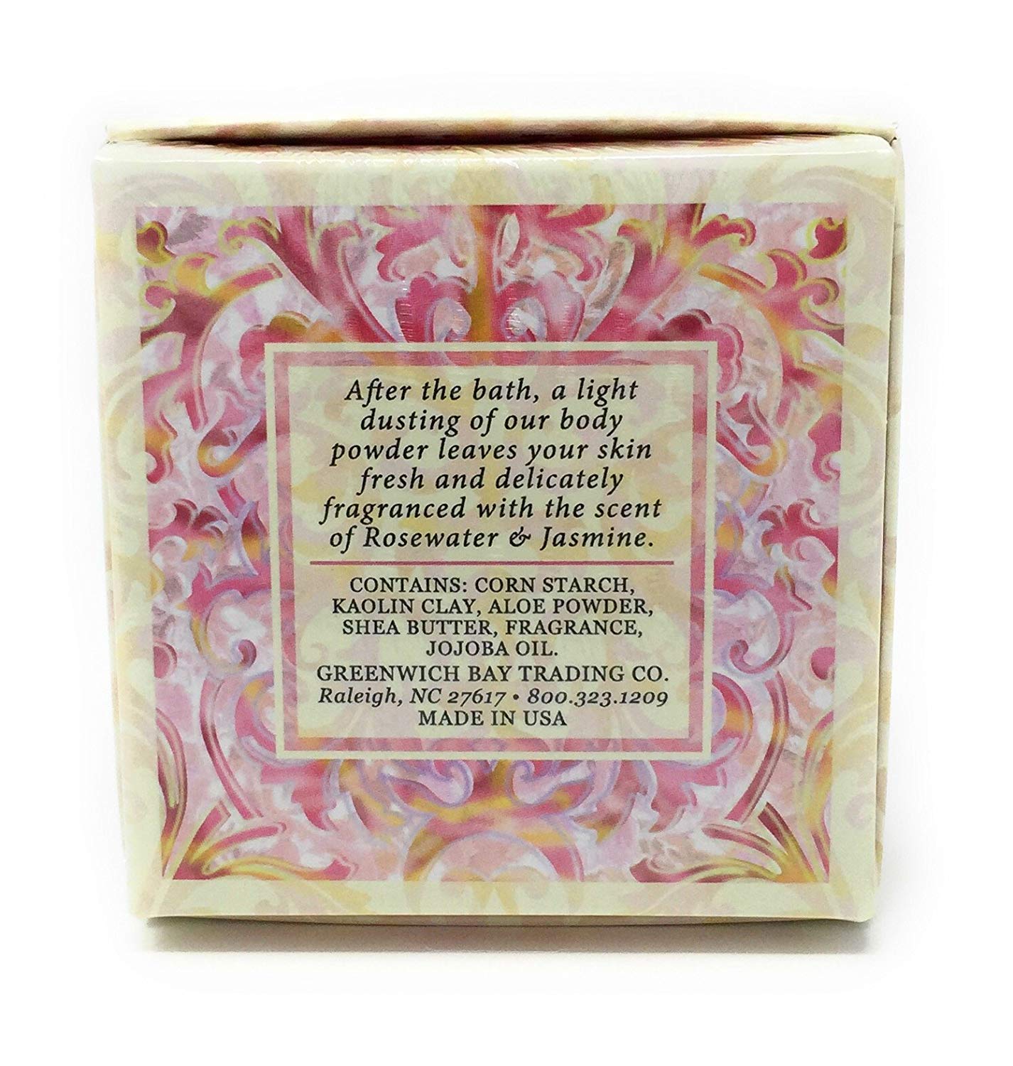 Greenwich Bay Trading Co. Dusting Powder, 4 Ounce, Rosewater & Jasmine - 2 PACK