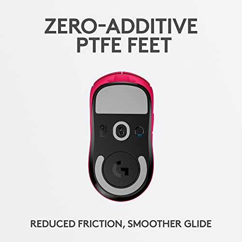 Logitech G PRO X SUPERLIGHT Wireless Gaming Mouse, Ultra-Lightweight, HERO 25K Sensor, 25,600 DPI, 5 Programmable Buttons, Long Battery Life, Compatible with PC / Mac - Magenta