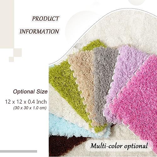 12x12 Inch Interlocking Carpet Tiles,30 Pieces Plush Foam Floor Mat, Keep Warm,Non-Slip,Bedroom,Playroom,Parlor,30 Sq.ft.(Color:Purple)