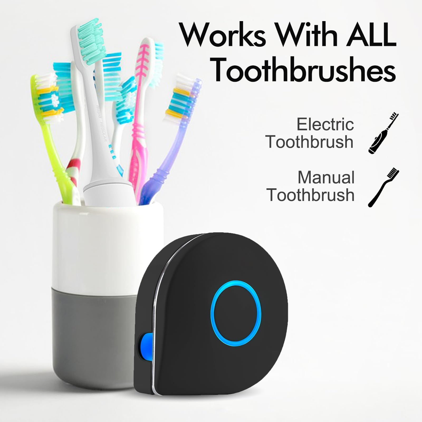TAISHAN UV Sanitizer Toothbrush Case,Rechargeable Portable Mini Holder with Mirror,Fits All Toothbrushes for Electric and Manual,Safety Feature Home Travel