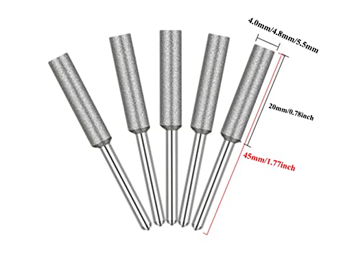 36Pcs Chainsaw Sharpening Bits,Diamond Chainsaw Sharpener Stone Burr Grinding Stone File Titanium Plated Polishing Grinding Tool for Electric Chain Saw Stone Jewelry (5/32 inch, 3/16 inch, 7/32 inch)