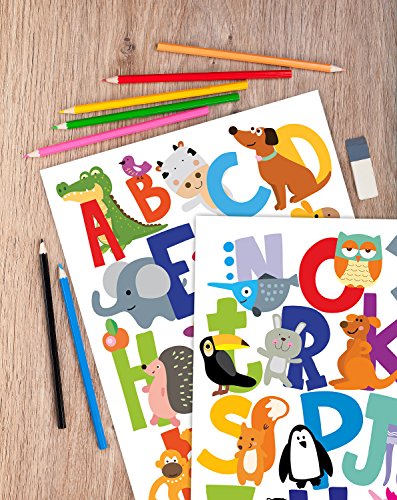 ABC Stickers Alphabet Decals - Animal Alphabet Wall Decals - Classroom Wall Decals - ABC Wall Decals - Wall Letters Stickers - Wall Stickers for Kids ABC Letters - [Gift Included]!