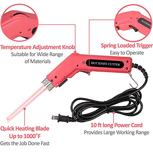200W Electric Hot Knife tyrofoam Cutting Tool Kit Heat Cutter with Blades Accessories (Heat Cutter Kit)