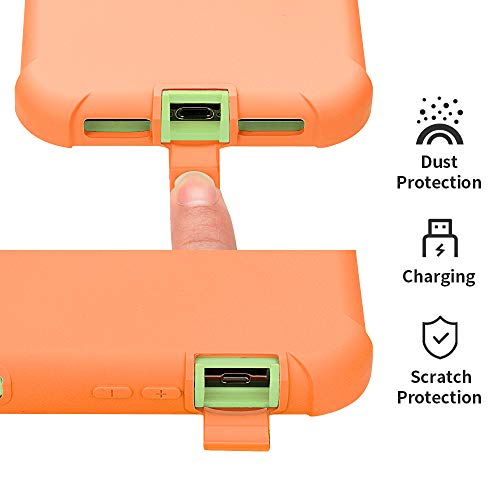 Sansunto for iPhone 11 Case Orange, Silicone Durable Protective Case,Heavy Duty Shockproof Full Body Case 3in1 Hard PC Bumper and Back Cover for iPhone 11 6.1 inch (Orange/Matcha Green)