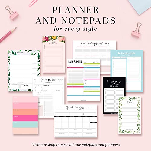 Bliss Collections To Do List Notepad, Productive AF, Magnetic Weekly and Daily Planner for Organizing and Tracking Grocery Lists, Appointments, Reminders, Priorities and Notes, 4.5"x7.5" (50 Sheets)