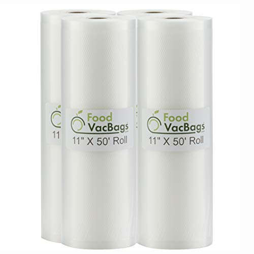 4 Jumbo 11" x 50' Commercial Vacuum Sealer Saver Bags Sous Vide Food Storage