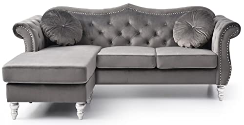 Glory Furniture Hollywood Reversible Sectional, Dark Gray