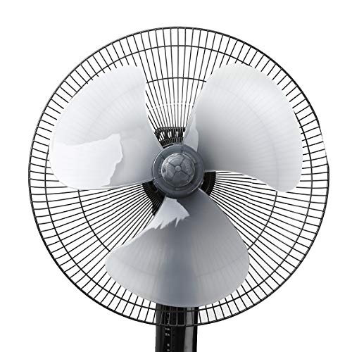 JEATHA 16 inch Plastic Fan Blade 3 Leaves Big Wind Fan Blade with Nut Cover Replacement for Household Stand/Pedestal Fan Table Fan Accessory No Noice Grey One Size