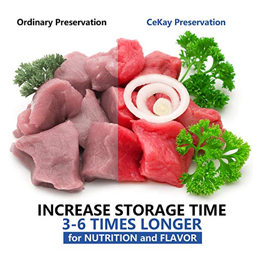 CeKay Vacuum Sealer Rolls Food Storage Saver Commercial Grade Bag, Create Your Own Size Bag(2-Pack) (11"x16')