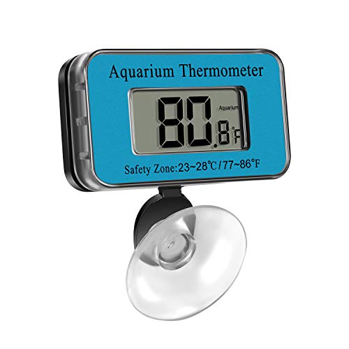Aquarium Thermometer LCD Digital Waterproof Thermometer with Suction Cup Fish Tank Water Temperature for Fish Like Betta
