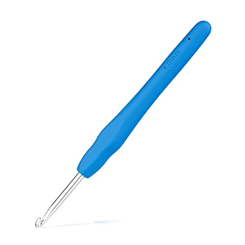4 mm Crochet Hook, Ergonomic Handle for Arthritic Hands, Extra Long  Knitting Needles for Beginners and Crocheting Yarn (4 mm)