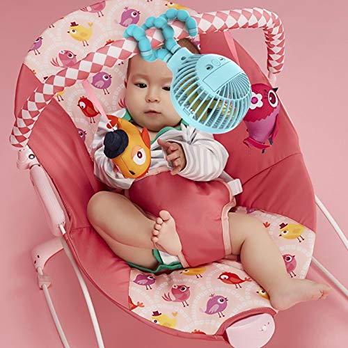 Lalalu Mini Handheld Tripod Stroller Fan 2000mAh Personal Portable Car Seat Flexible Baby Fans USB Battery Powered Desk Fan (Blue)
