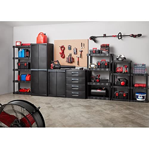 4 Shelf Plastic Shelving Unit, Black