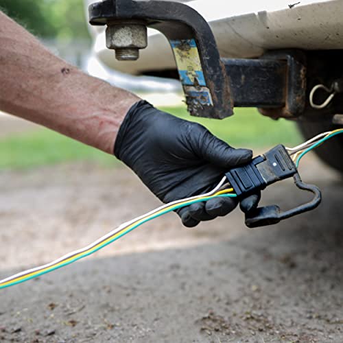 ABN Trailer Wire Extension, 1ft, 4-Way 4-Pin Plug Flat 20 Gauge β Hitch Light Trailer Wiring Harness Extender