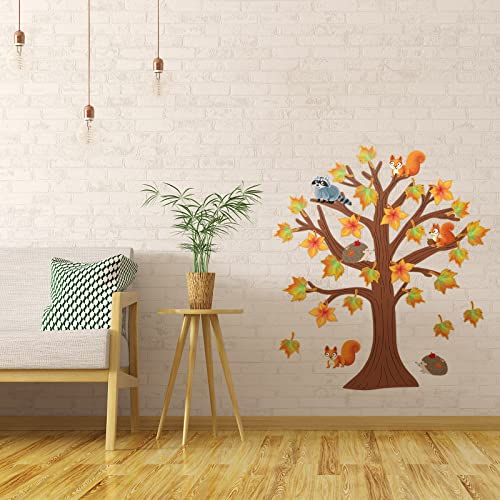168 Pieces Classroom Tree Bulletin Board Set Seasonal Tree Winter Fall Spring Summer Tree Decor Family Tree Board Tree Classroom Tree with Seasonal Cutouts for Back to School Classroom Decor