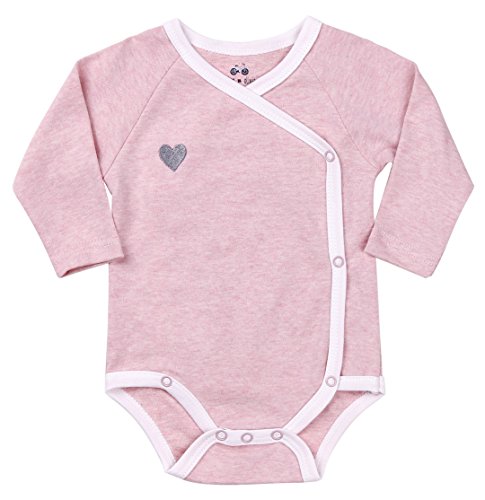Asher & Olivia Baby Kimono Side Snap 3 Pc Girl Long Sleeve Bodysuit Set (Polka Dots, Newborn)