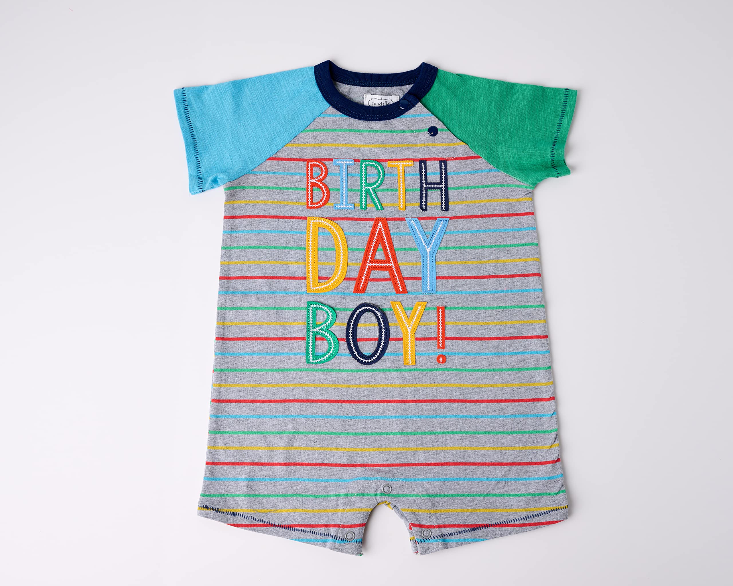 Mud Pie Baby Kids Birthday Boy Shortall, Multi, 12-18 Months