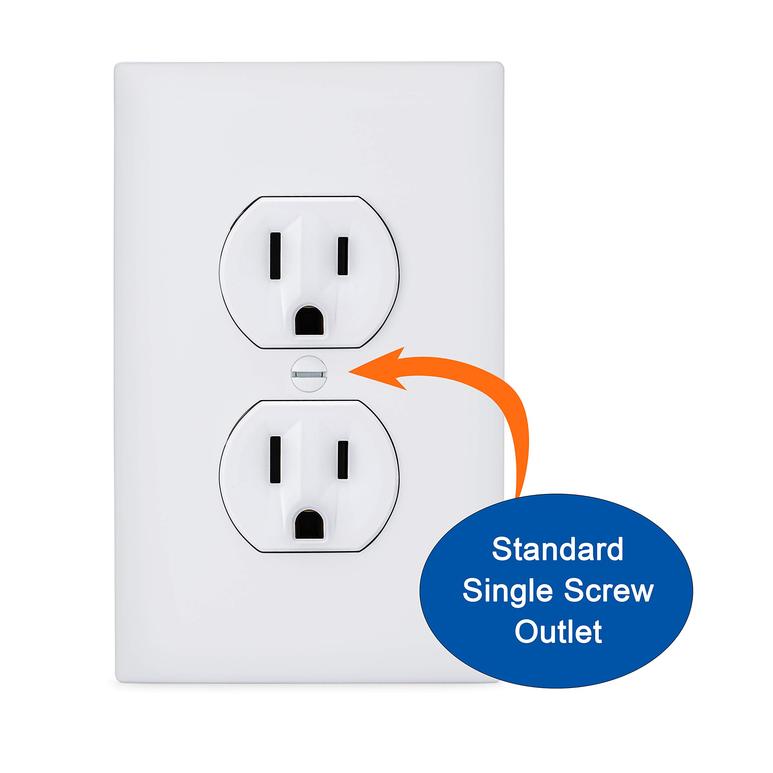 6-Pack Self-Closing Babyproof Outlet Covers - an Alternative to Wall Socket Plugs for Child Proofing Standard Outlets (1 Screw), Beige