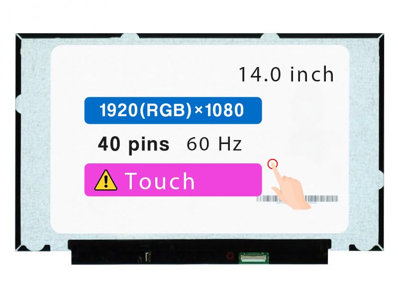 14.0" Screen Replacement for Lenovo Thinkpad L14 (1ST GEN) Model 20U1 LCD Display Panel 40 pins 60 Hz (FHD 1920 * 1080 Touch)