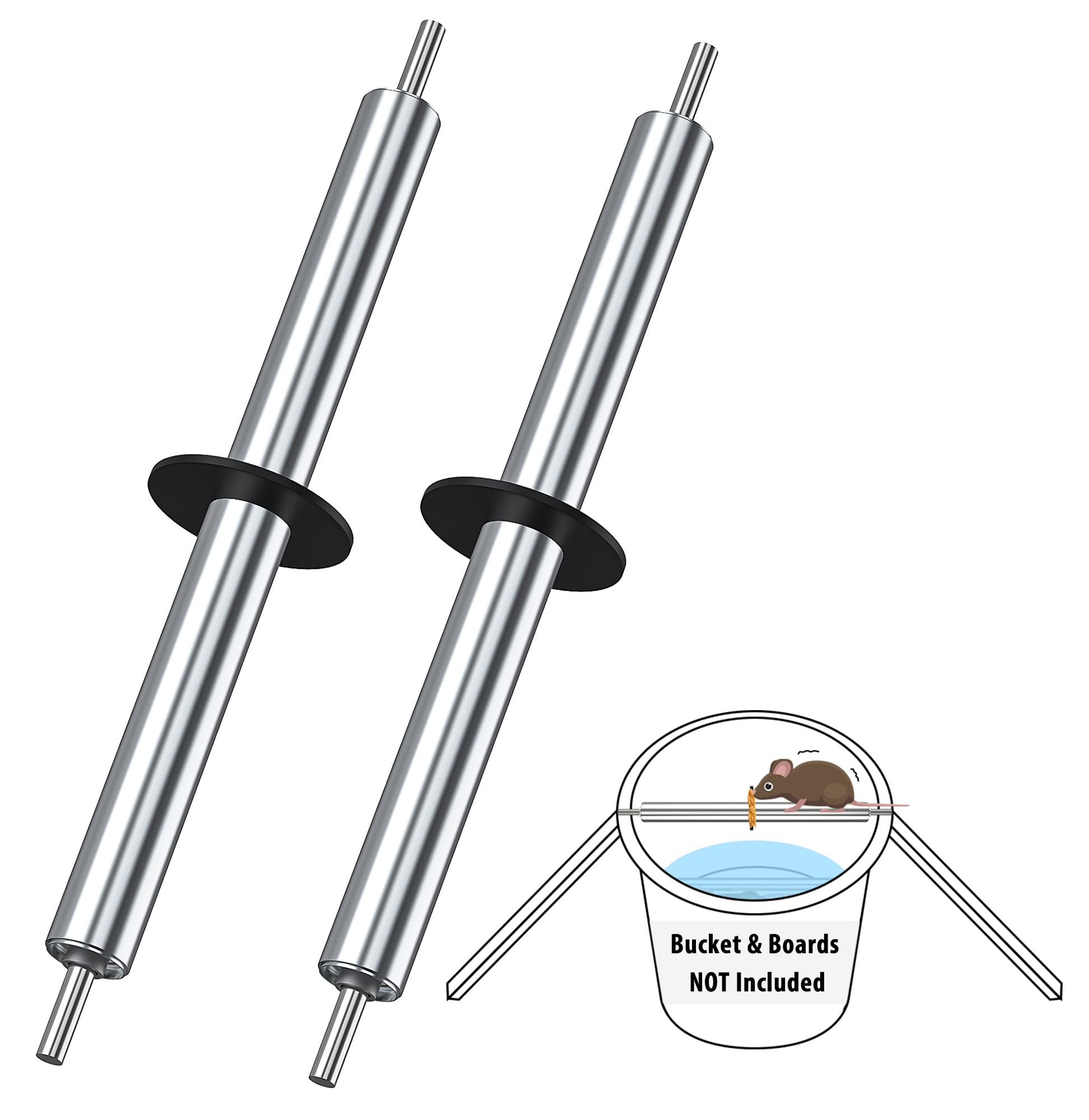 2 Pack Rolling Log Mouse Trap, Humane Live Mouse Trap Bucket, Rat Traps for House, Auto Release Catch No See Kill Trap for Mice and Rats