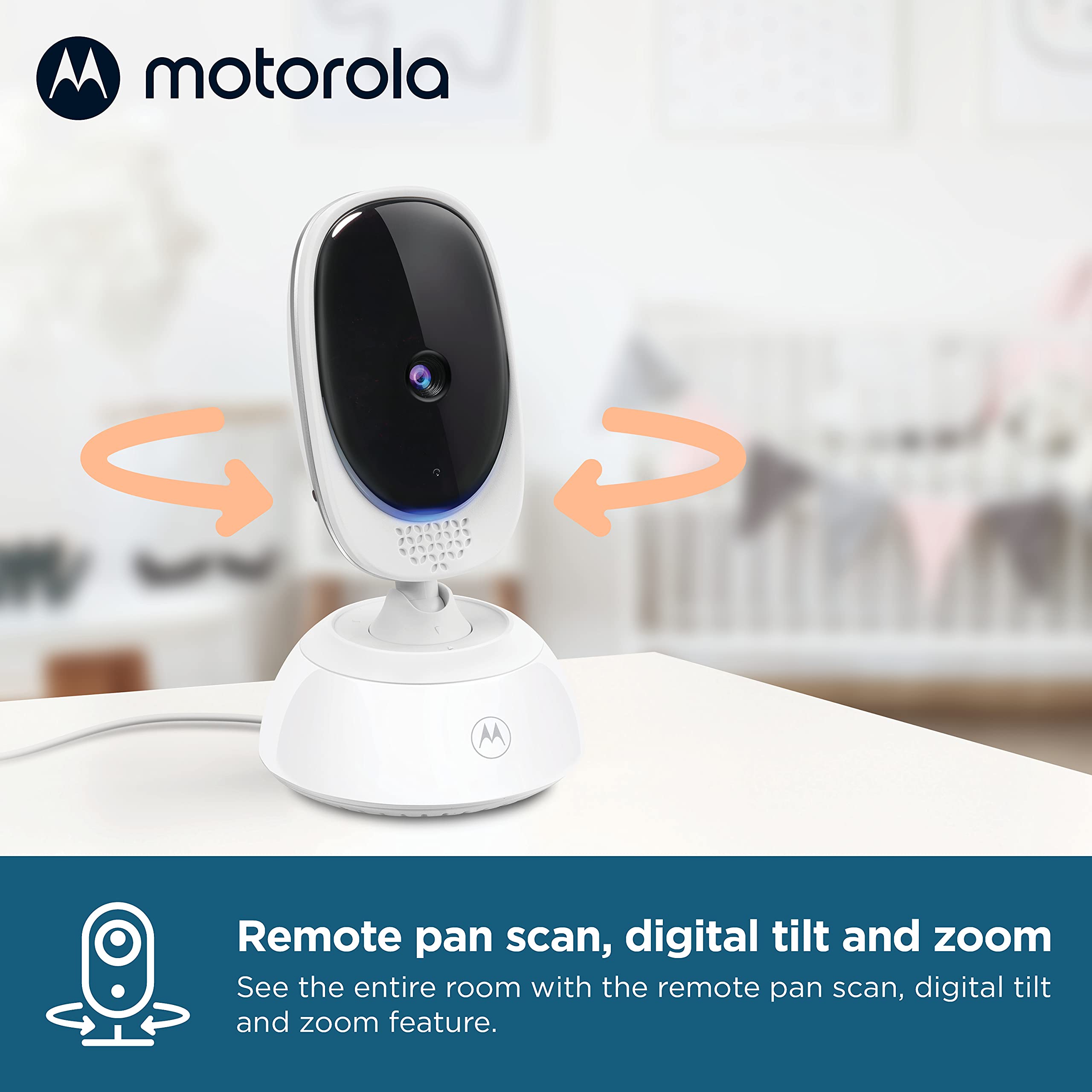 Motorola Nursery VM75 Video Baby Monitor Camera, 480x272p, 1000ft Range 2.4 GHz Wireless 5" Screen, 2-Way Audio, Temperature Sensor, Night Vision