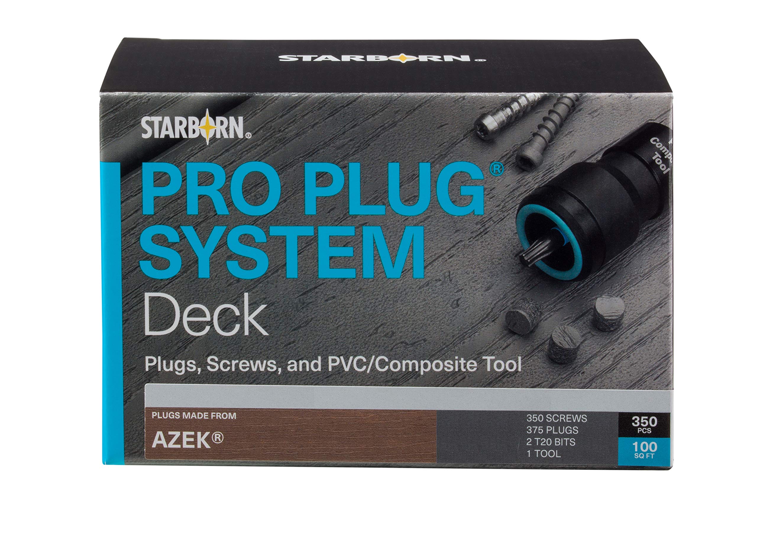 Pro Plug PVC Plugging System for use with AZEK English Walnut Decking - Epoxy Steel - 350 pcs for 100 Sq. Ft.