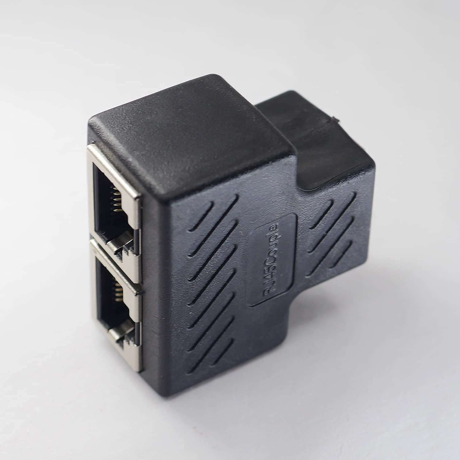 LYMGS RJ45 Ethernet Cable Splitter Network Adapter, 1 Female to 2 Female LAN Ethernet LAN Network Extension Splitter Cable, Black 1 Pack