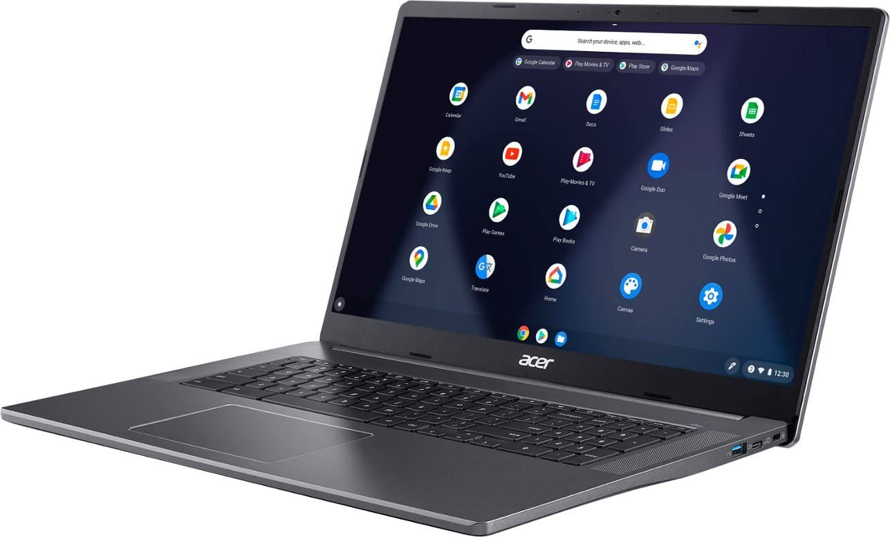 acer 2023 Newest Chromebook 17.3" FHD IPS Touchscreen Light Laptop, 4-Core Intel Pentium N6000 (Upto 3.3GHz), 8GB RAM, 64GB eMMC, HD Webcam, UHD, WiFi 6, 10+ Hour Battery, Chrome OS, w/MarxsolCables