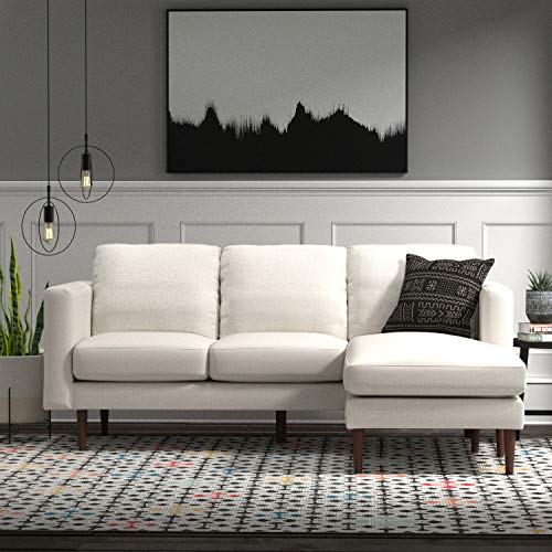 Amazon Brand – Rivet Revolve Modern Upholstered Sofa with Reversible Sectional Chaise, 80"W, Linen