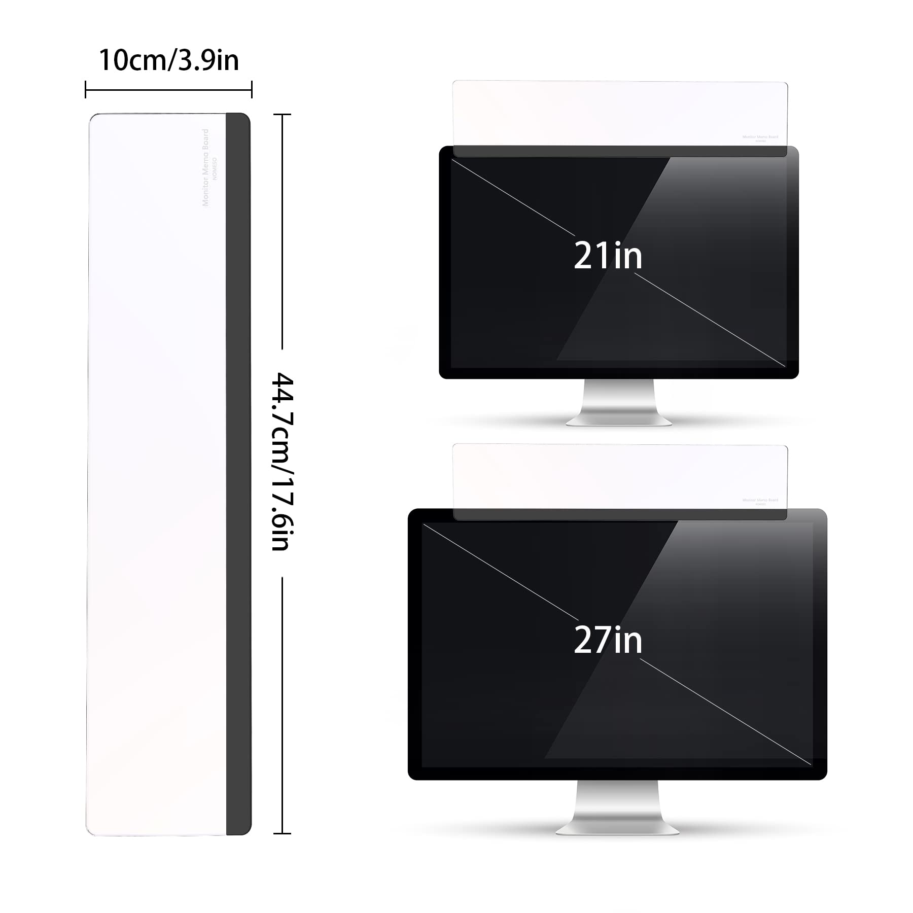 2 pcs Monitor Memo Board,18” Computer Monitor Memo Board,Transparent Monitor Note Holder, Message Board for Computer Monitors,Note Holder for Office Home Desktop Top Mount
